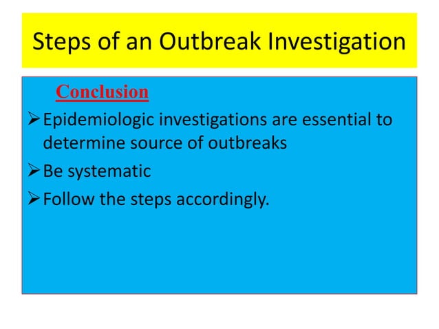 Outbreak investigation ppt | PPTX