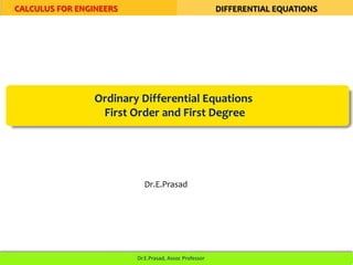 Exact Differential Equations | PPTX