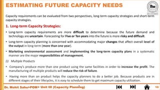 Production and Operation Management (Capacity Planning ) | PPTX