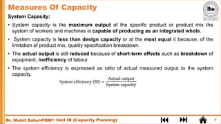 Production and Operation Management (Capacity Planning ) | PPTX