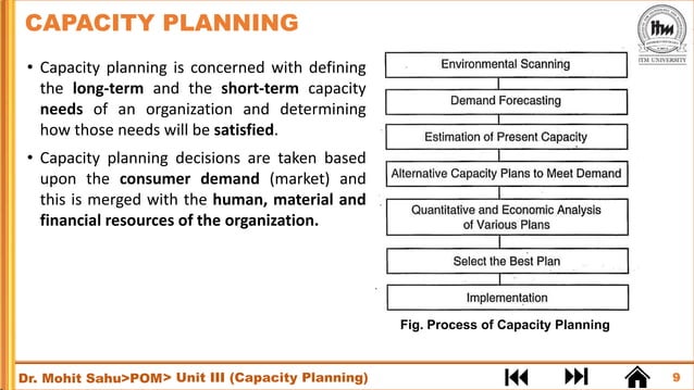 Production and Operation Management (Capacity Planning ) | PPTX