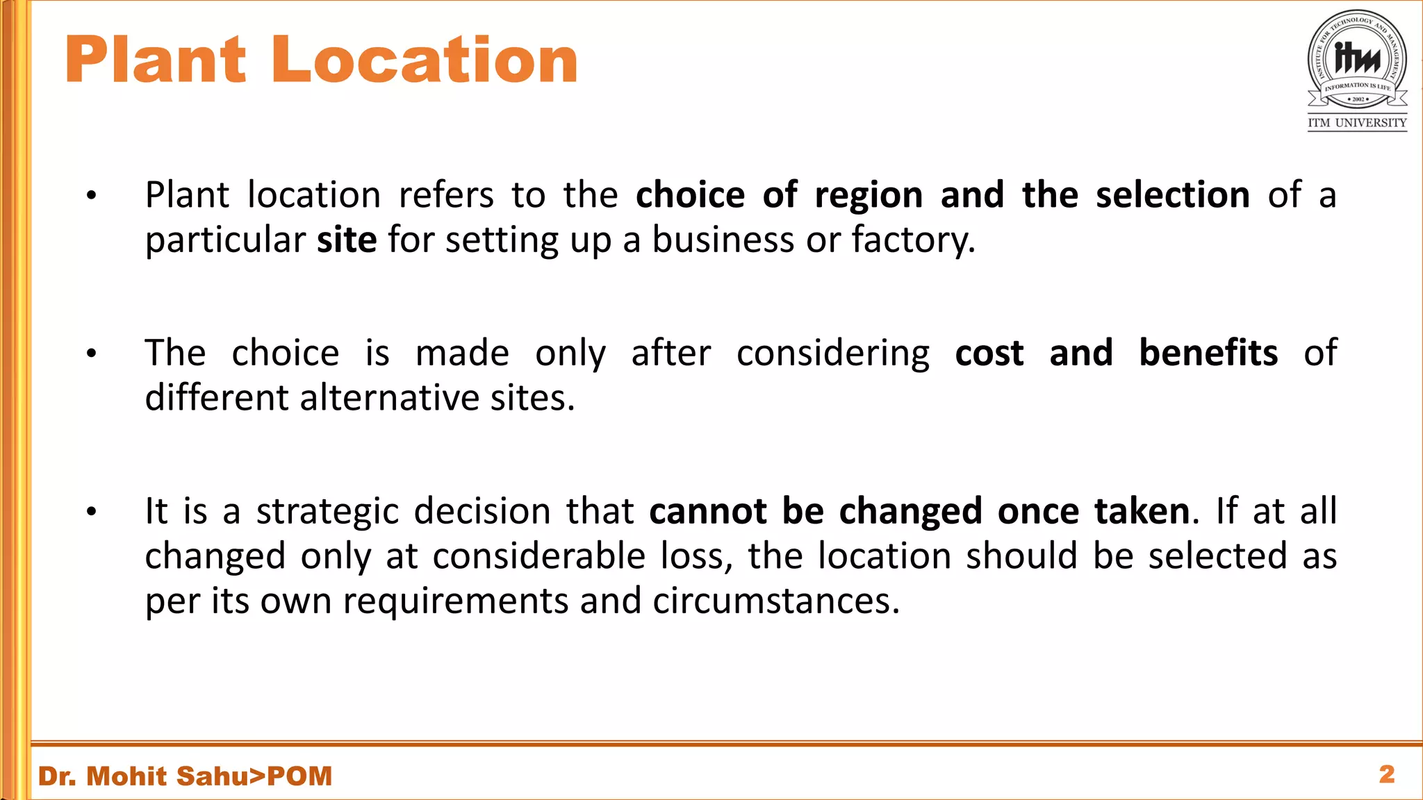 Plant Location and Plant Layout | PDF