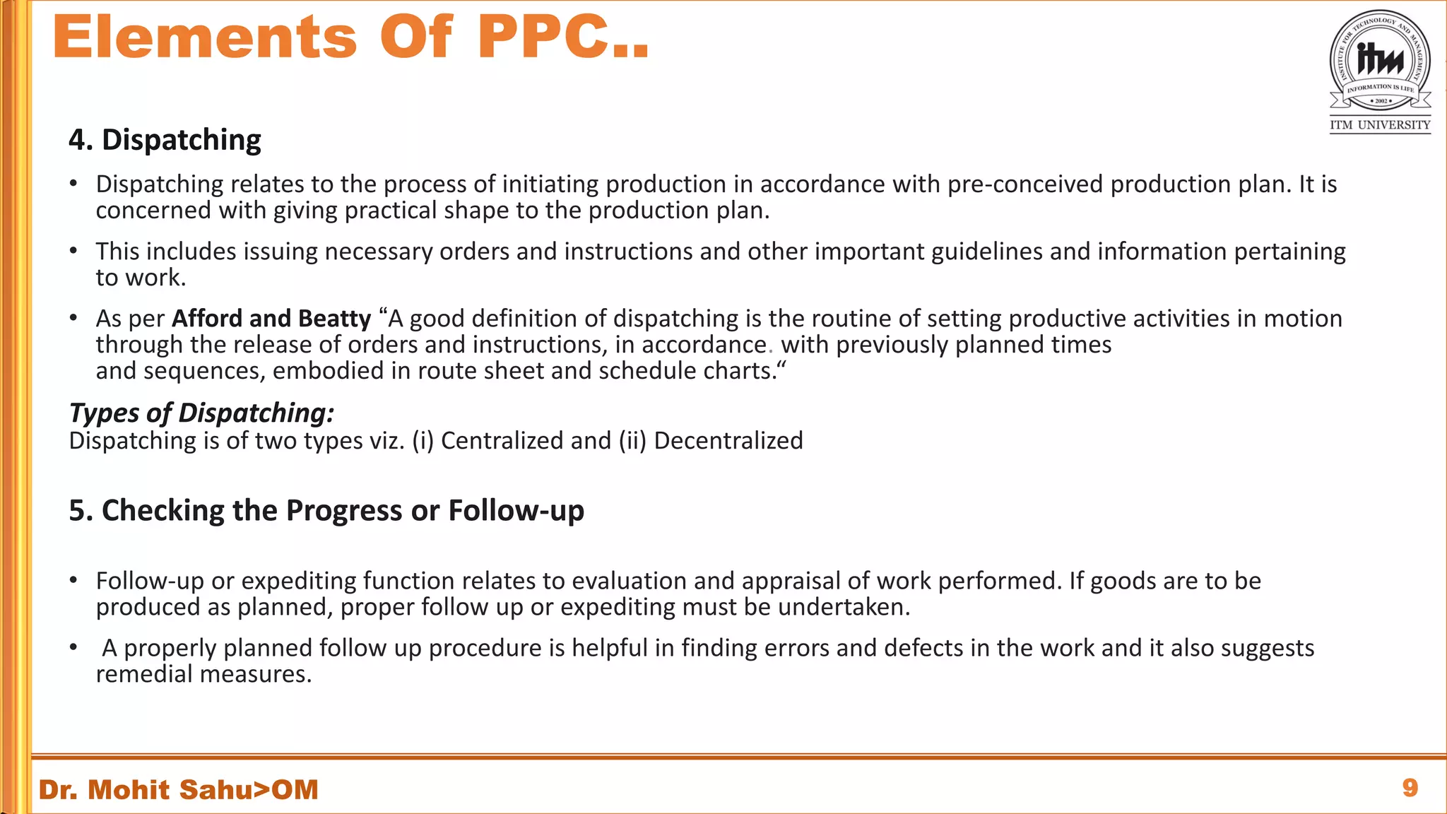 Production Planning and Control (PPC), Capacity Planning, Material ...