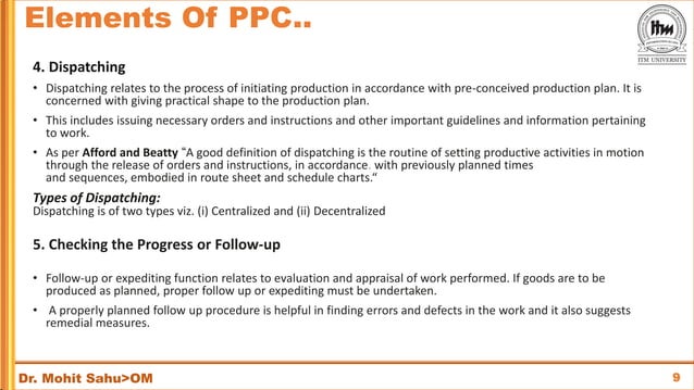 Production Planning and Control (PPC), Capacity Planning, Material Requirement Planning (MRP ...