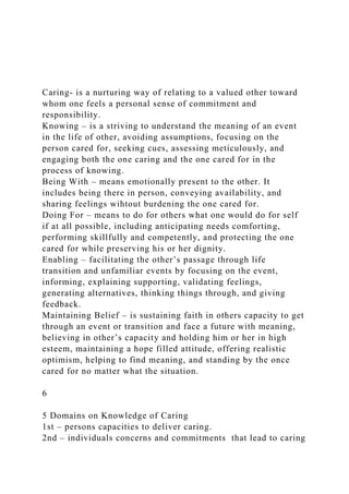Dr. Kristen Swanson Theory of Caring” Prepared by Amira .docx