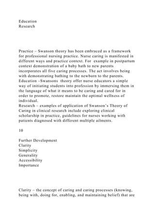 Dr. Kristen Swanson Theory of Caring” Prepared by Amira .docx