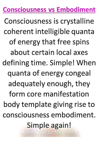 Dr. Mohsen Paul Sarfarazi Speaks on Consciousness, Creation, Cosmos ...
