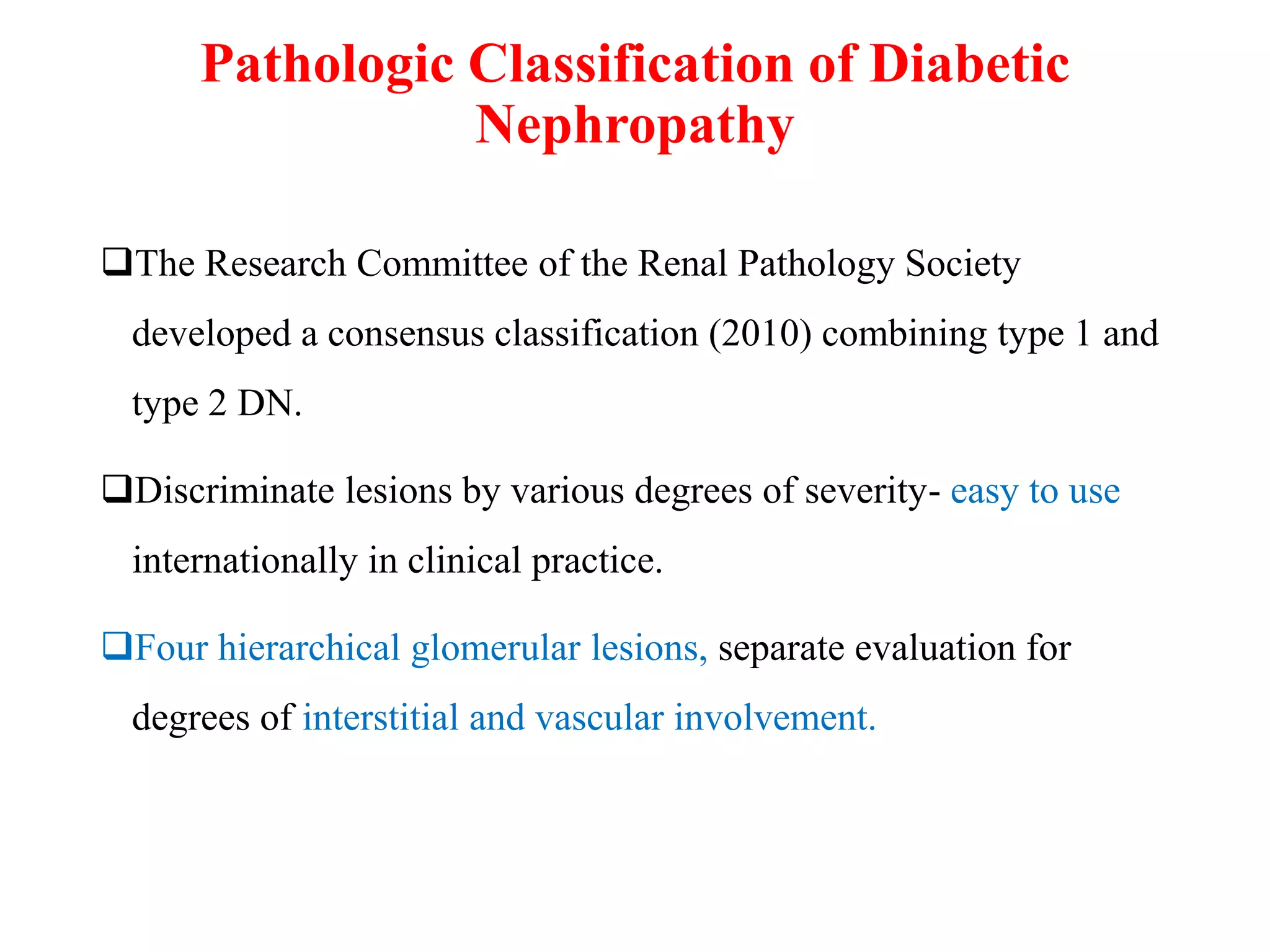Changing histology in diabetic kidney disease | PPTX