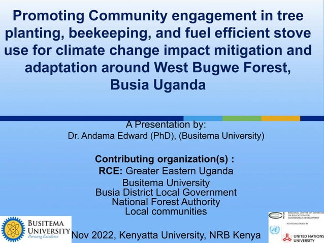 Promoting Community Engagement in Tree Planting, Beekeeping, and Fuel ...