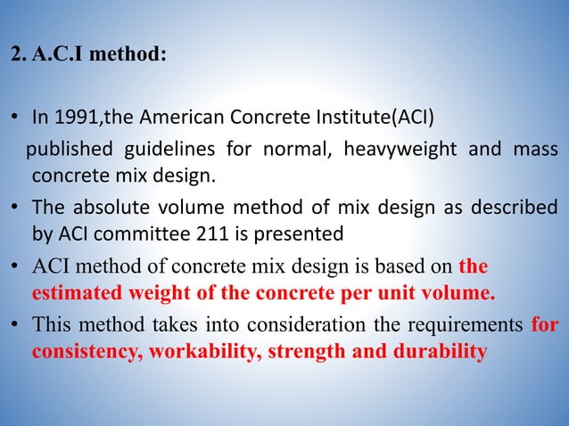 Concrete Mix Design | PPTX | Civil Engineering Industry | Industries