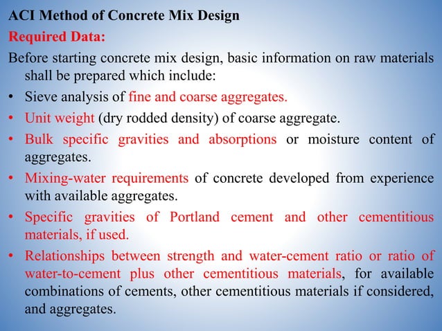 Concrete Mix Design | PPTX | Civil Engineering Industry | Industries