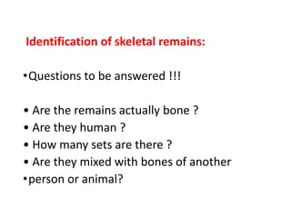 DETERMINATION OF RACE FROM HUMAN REMAINS.pptx Dr. Haricharan MD RIMS ...