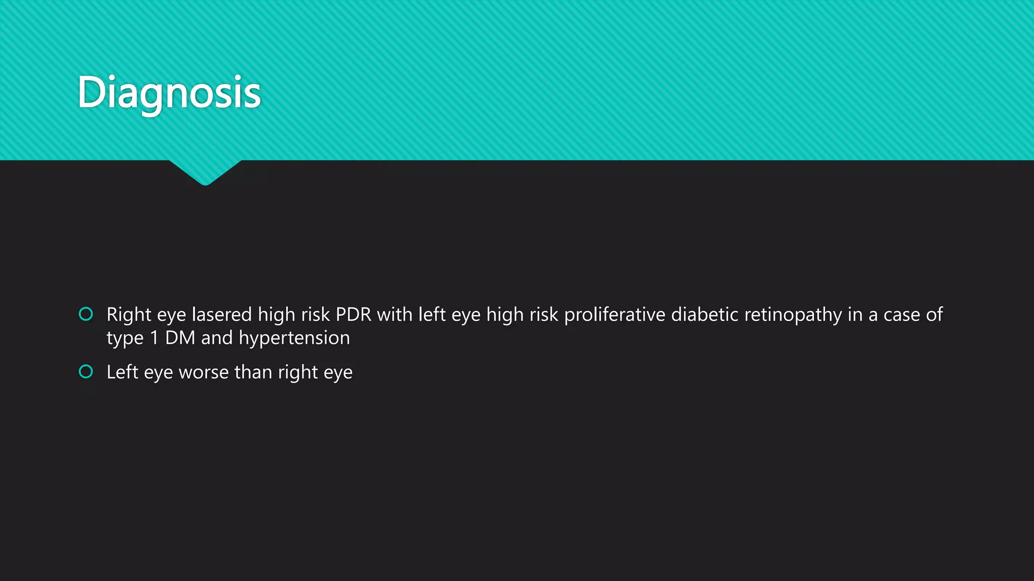 Diabetic retinopathy case presentation | PPTX