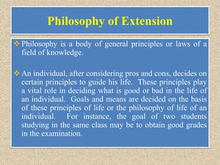 Dimensions of Agricultural Extension | PPTX