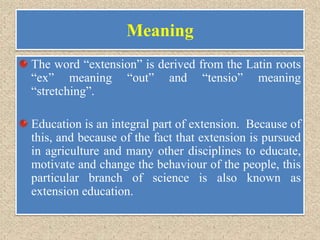 Dimensions of Agricultural Extension | PPTX