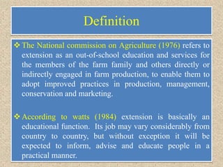 Dimensions of Agricultural Extension | PPTX