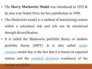 Dr. Ibha_Nature & Scope of PM _ Markowitz.pptx