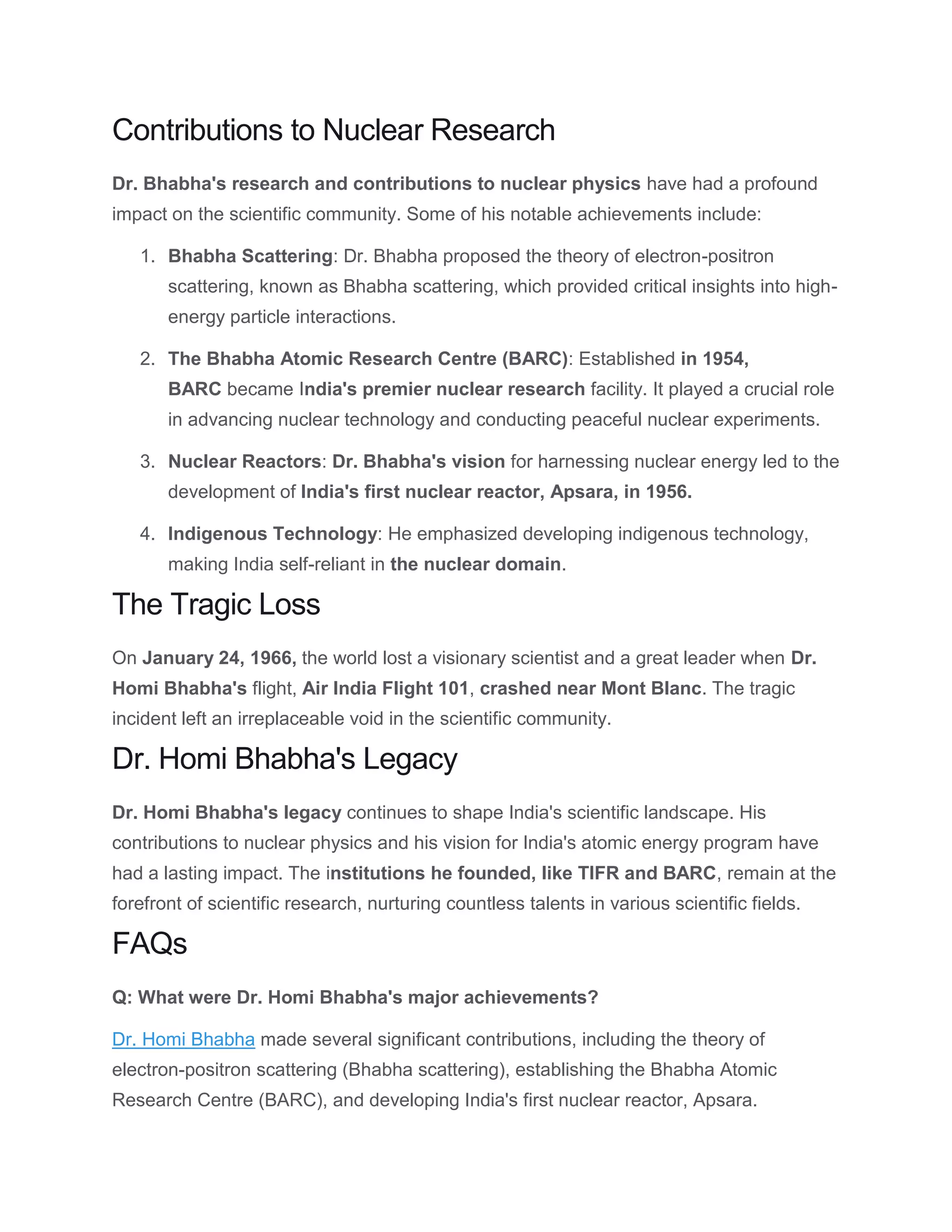 Dr. Homi Bhabha The Pioneering Scientist who Transformed India's ...