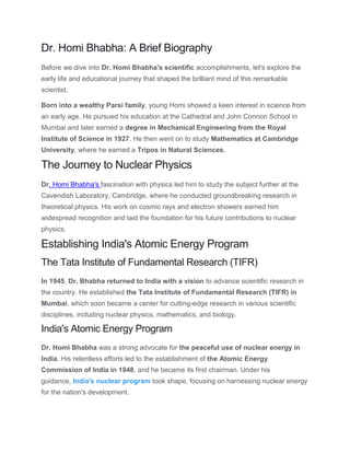 Dr. Homi Bhabha The Pioneering Scientist who Transformed India's ...