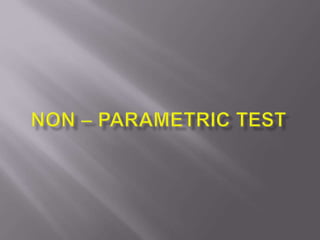 non-parametric test with examples and data problems | PPT