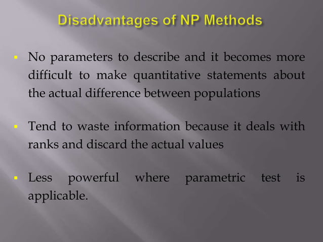 non-parametric test with examples and data problems | PPT ...