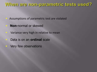 non-parametric test with examples and data problems | PPT ...
