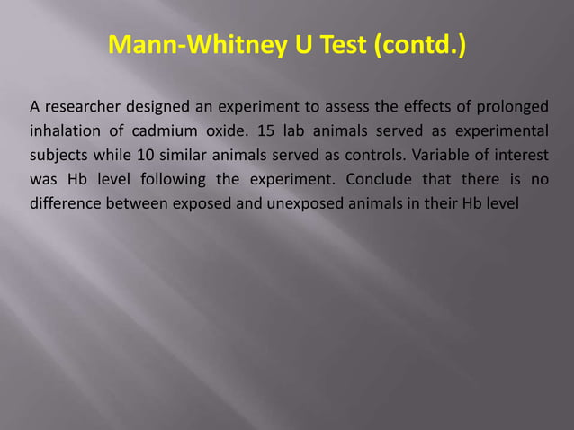 non-parametric test with examples and data problems | PPT ...