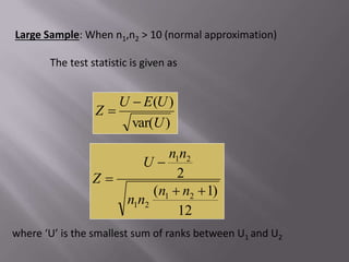 non-parametric test with examples and data problems | PPT