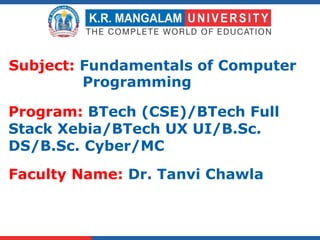 Dr. Tanvi FOCP Unit-2 Session-1 PPT (Revised).pdf