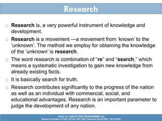 Research methodology and IPR notes for au | PDF