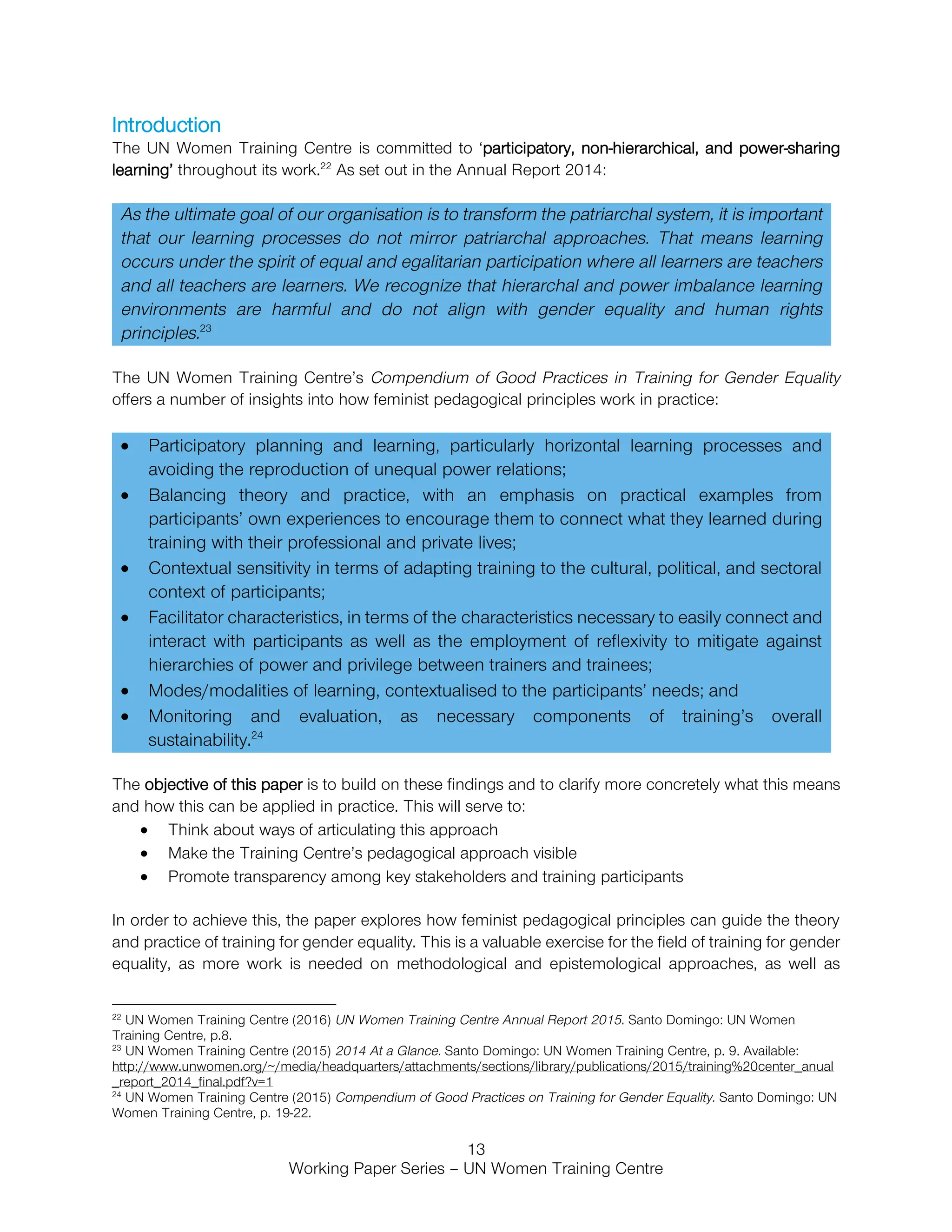 Feminist Pedagogies In Training For Gender Equality - Prepared by Dr ...