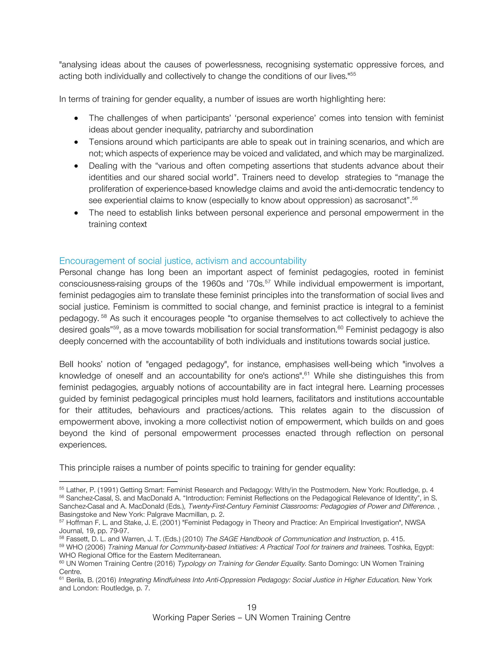 Feminist Pedagogies In Training For Gender Equality - Prepared by Dr ...