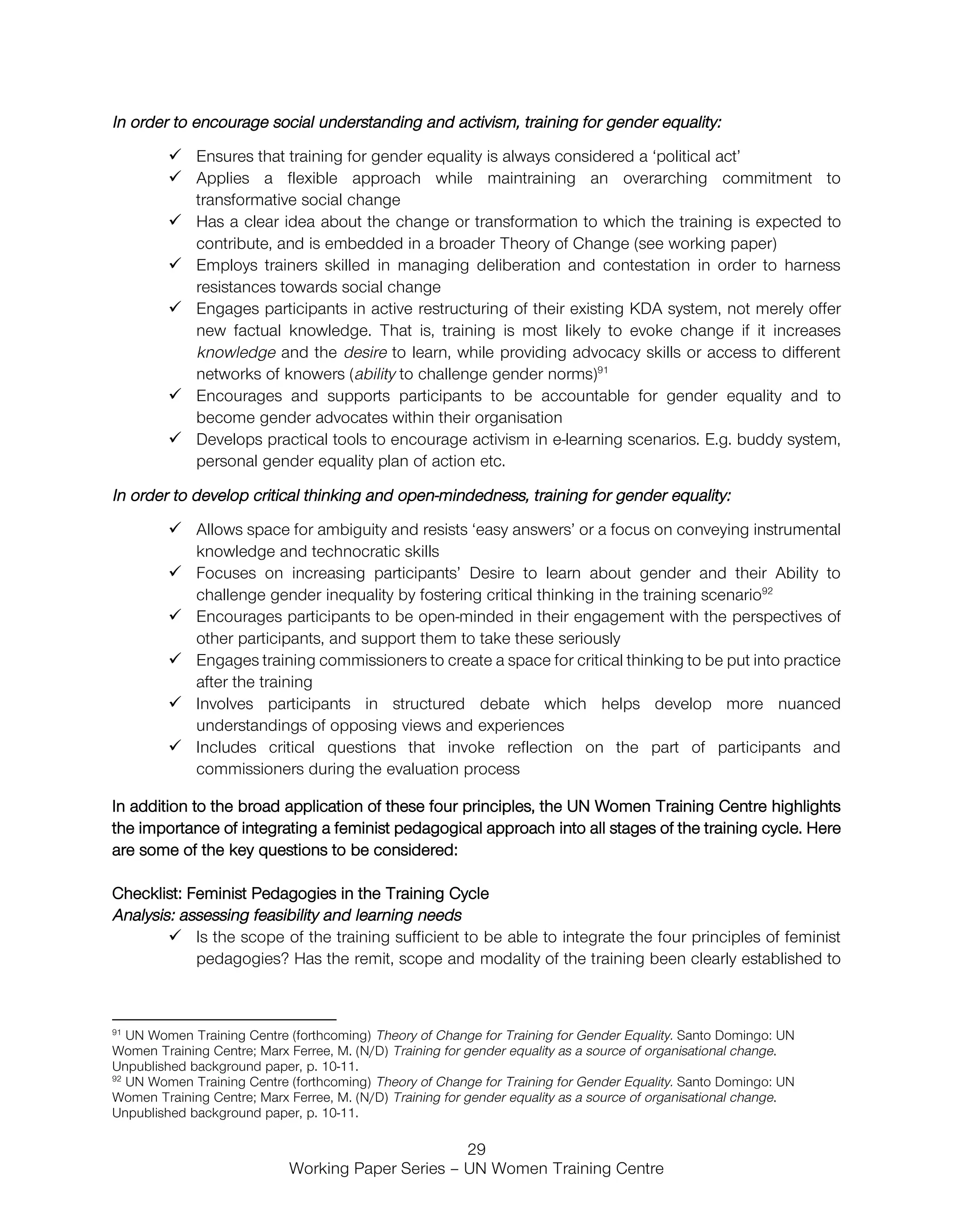 Feminist Pedagogies In Training For Gender Equality - Prepared by Dr ...