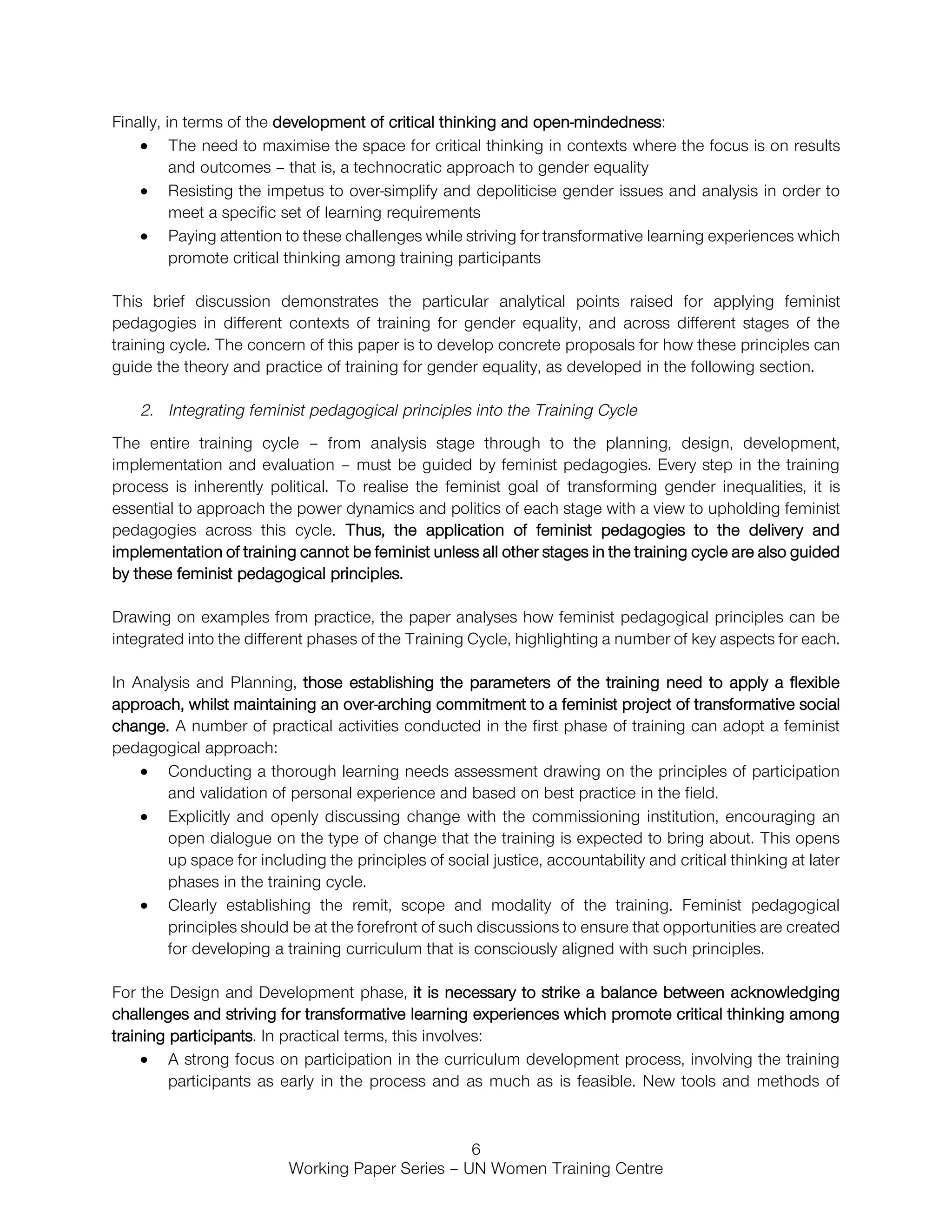 Feminist Pedagogies In Training For Gender Equality - Prepared by Dr ...