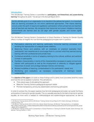 Feminist Pedagogies In Training For Gender Equality - Prepared by Dr ...