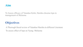 A Single case study of Vatankur Kshir & Haridra churna lepa in ...