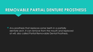 diagnosis and treatment planning of removable partial dentures | PPTX ...