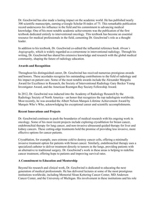 Dr. Jeff Geschwind Leading the Charge in Interventional Oncology and ...