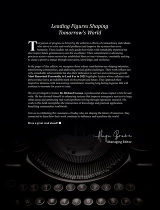 Dr. Richard C. Larson - Most Renowned Personality To Look For In 2025.pdf