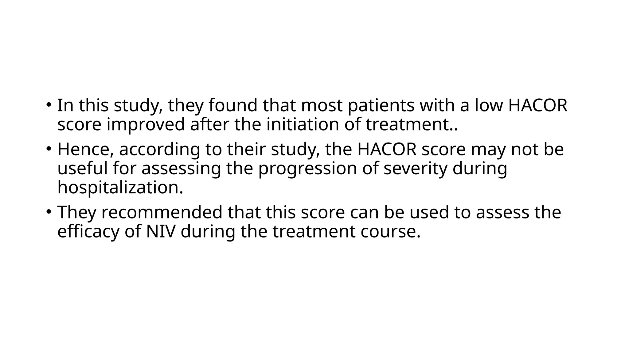 HACORE SCORE SYSTEM IN PATIENTS WITH COPD EXCERBATION SUSPESTING NIV ...