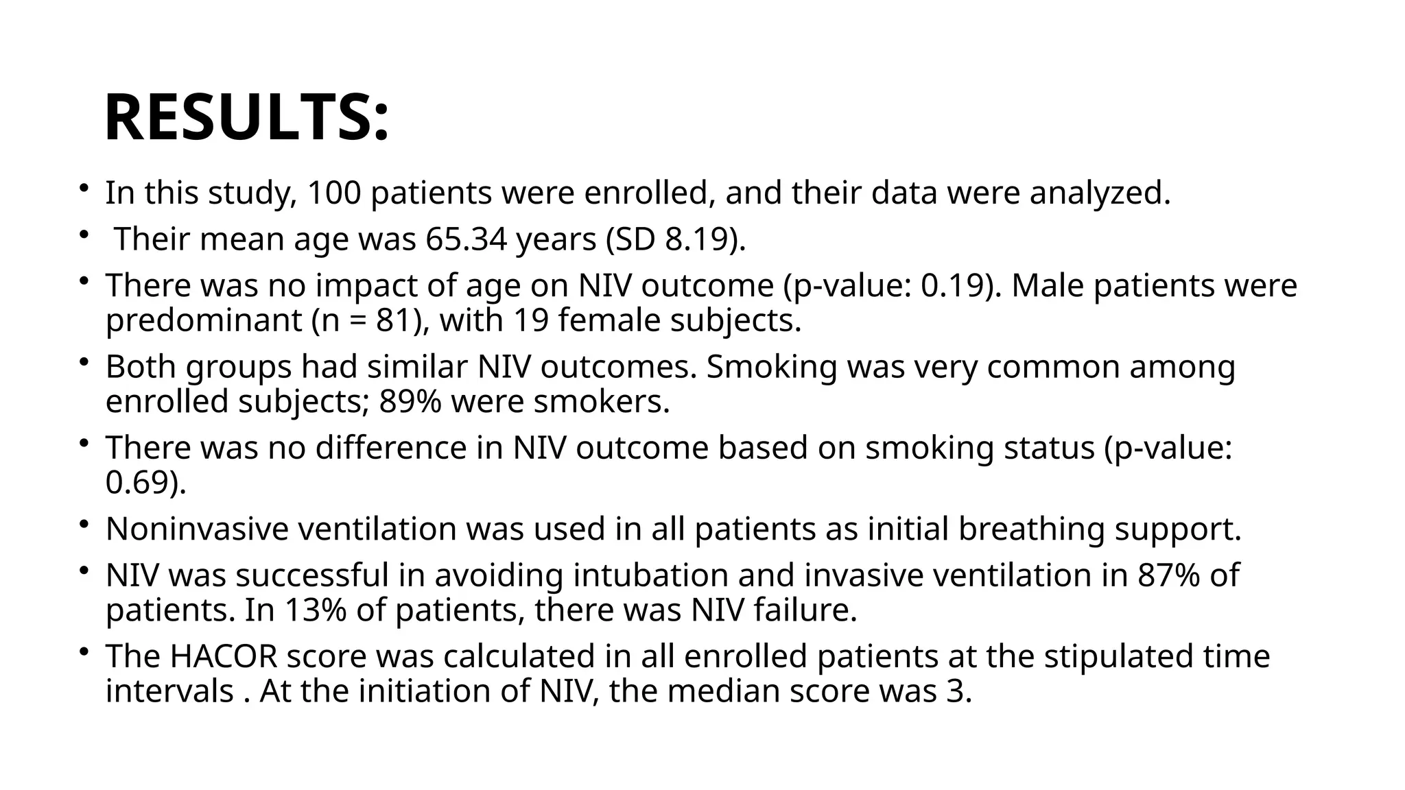HACORE SCORE SYSTEM IN PATIENTS WITH COPD EXCERBATION SUSPESTING NIV ...
