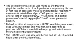 HACORE SCORE SYSTEM IN PATIENTS WITH COPD EXCERBATION SUSPESTING NIV ...