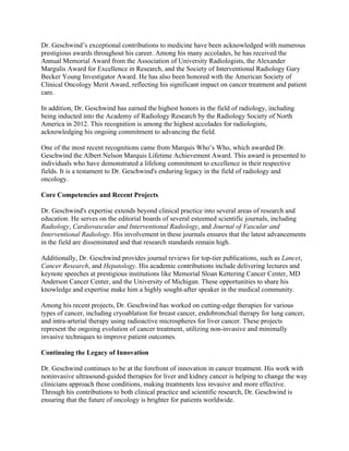 Dr. Jeff Geschwind A Leader in Interventional Oncology and Radiology.docx