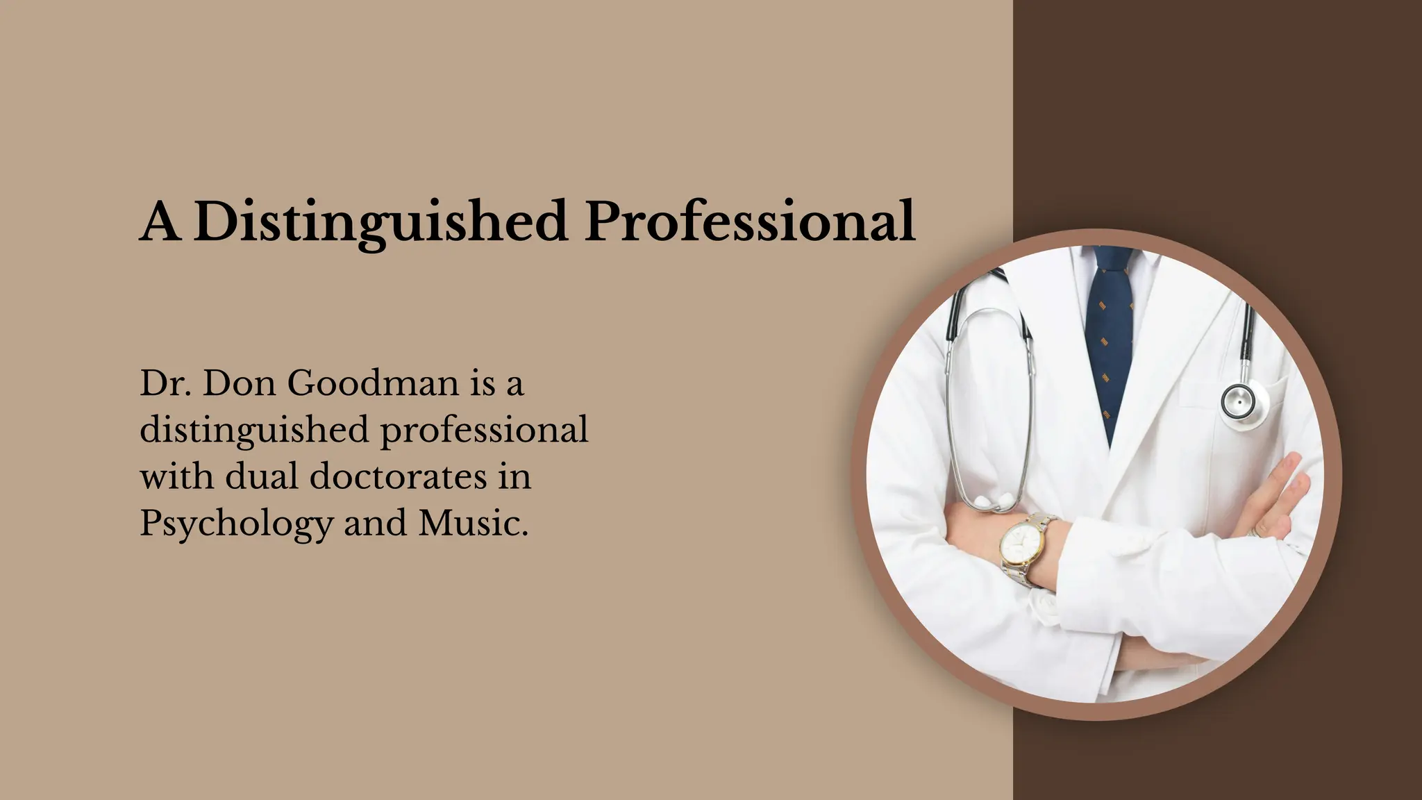 Dr. Don Goodman - A Leader In Psychological | PDF