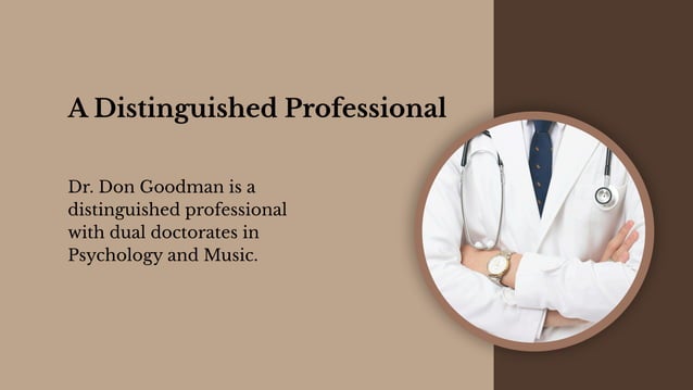 Dr. Don Goodman - A Leader In Psychological | PDF