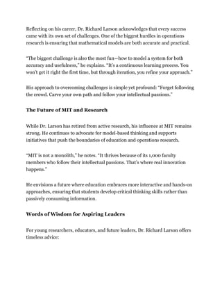 Dr. Richard Larson_ A Leader Transforming Operations Research and ...