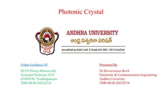 Photonic Band Gap and MIMO Antenna for Modern Application | PPTX