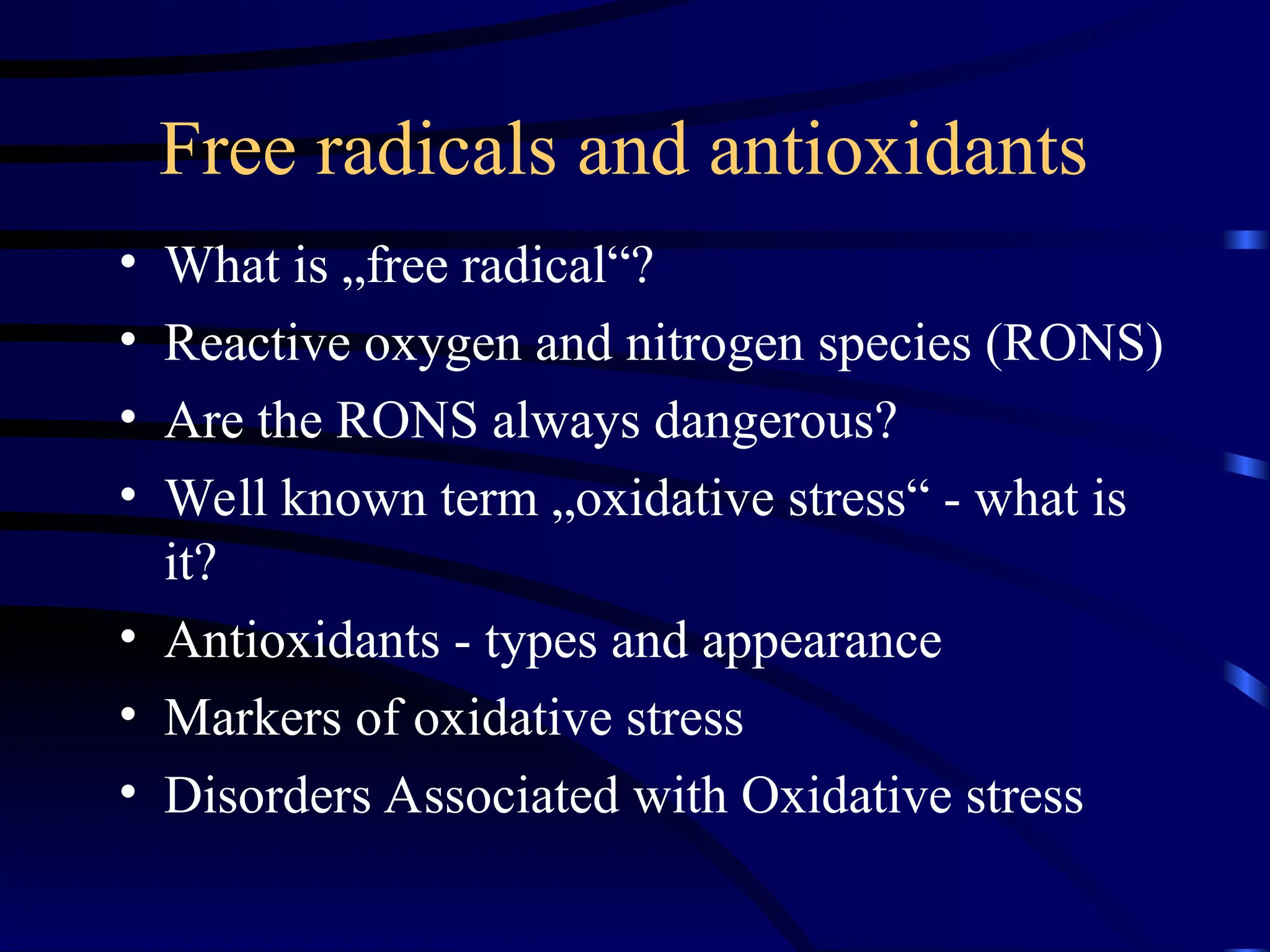 Free Radicals: A cellular way to understand | PPT