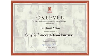 Aniko Bakos D.M.D. certifications | PPT