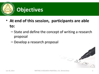 Writing research proposal | PPT